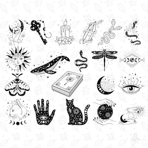 Mystical SVG Bundle, 60 Magical SVG, Halloween SVG, Celestial Cut File ...