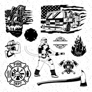 40 Firefighter Procreate STAMPS, Firefighter Procreate BRUSHES, Fireman ...