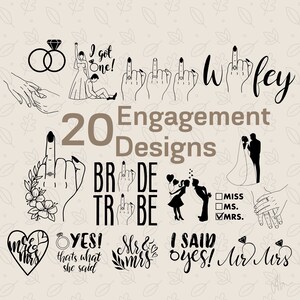 Engagement SVG Bundle, Wedding Finger SVG File for Cricut, Engagement ...