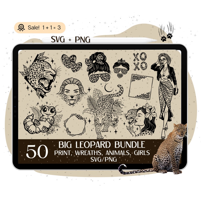 50 Black Leopard Print SVG Bundle Leopard SVG Cheetah Print - Etsy