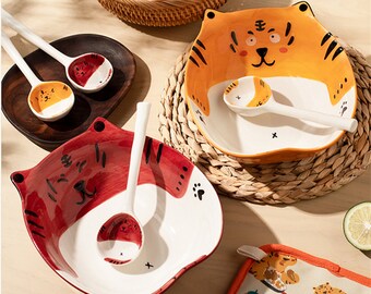 Ceramic Tiger Bowl - Etsy