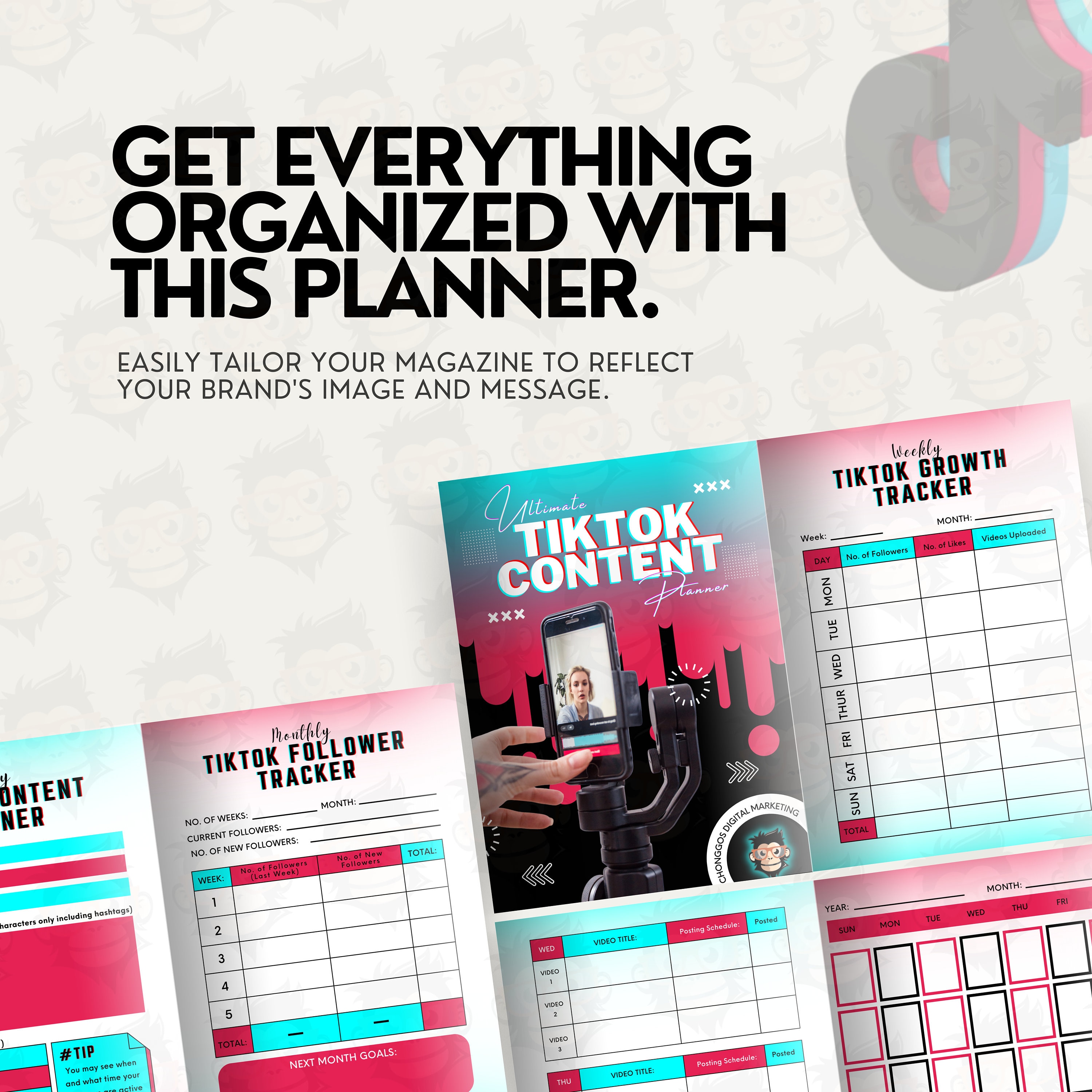 Tiktok Planner, Social Media Planner, Tiktok Content Planner, Social ...