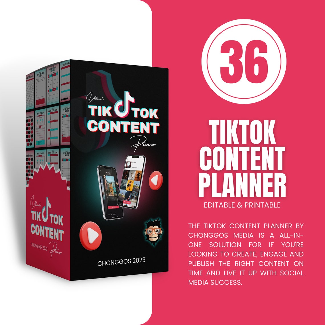 Tiktok Planner, Social Media Planner, Tiktok Content Planner, Social ...