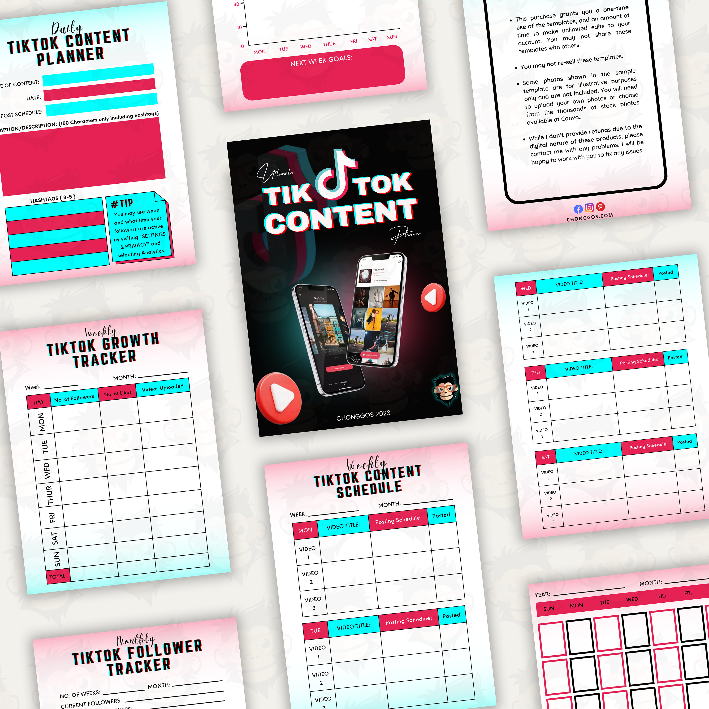 Tiktok Planner, Social Media Planner, Tiktok Content Planner, Social ...