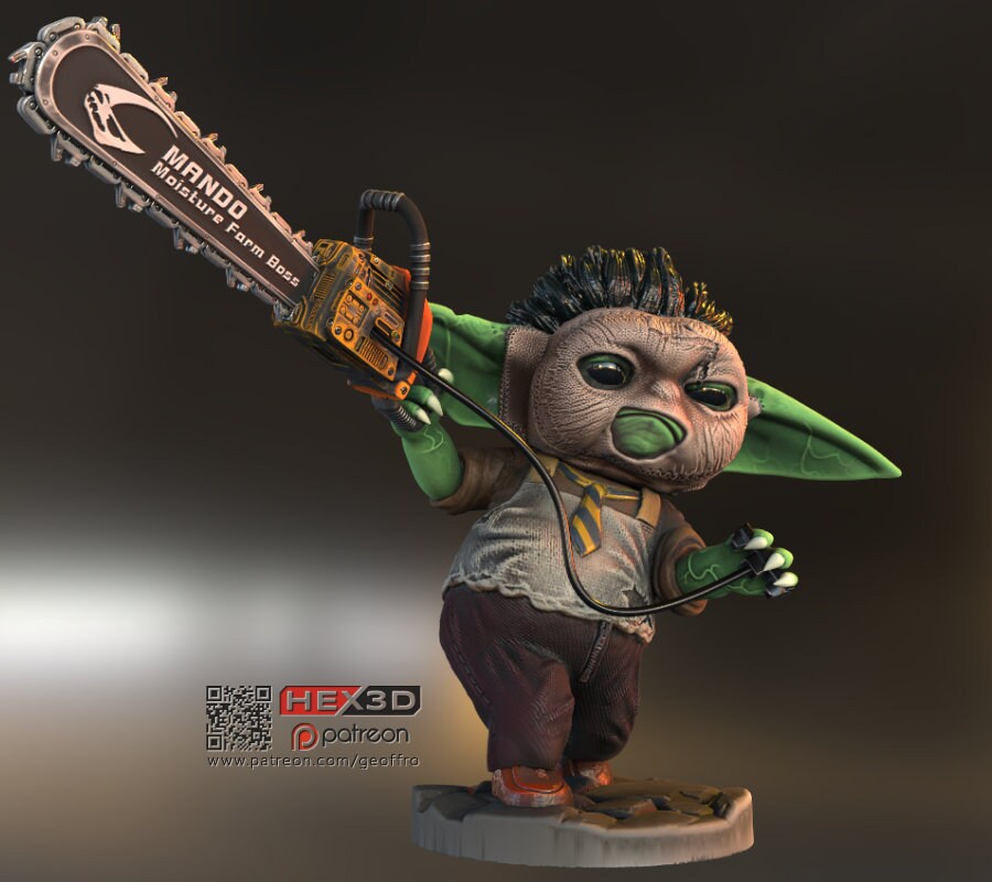 3D Printed/painted Grogu Horror Mashups, Christmas Gift, Halloween ...