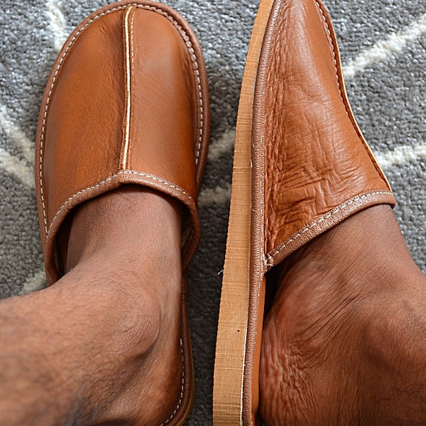 Leather Slippers - Etsy