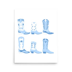 Blue Cowboy Boots Print | Western Wall Art Decor - Etsy