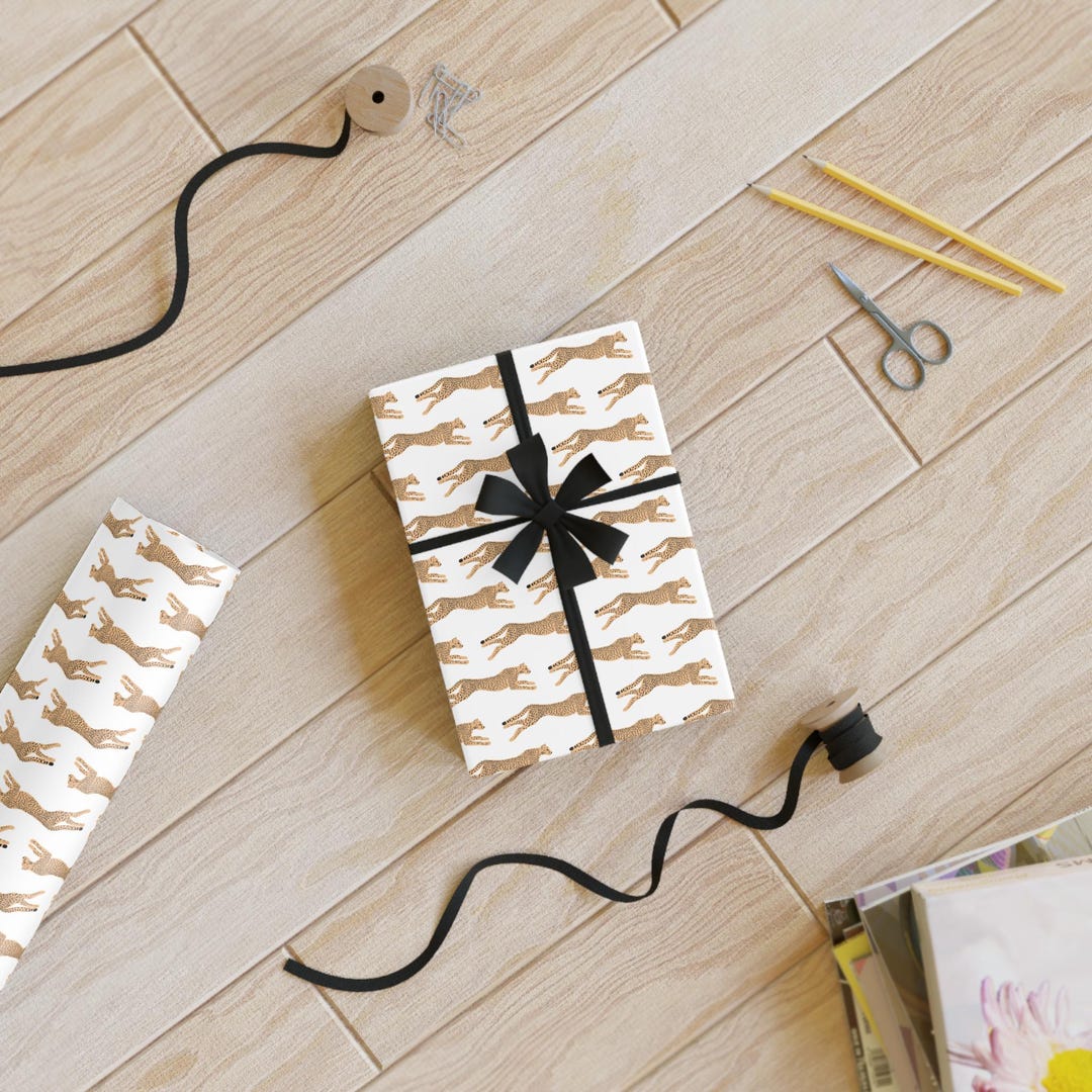 Roll Wrapping Paper, Cheetah Leopard Gift Wrap, Animal Print, Birthday ...