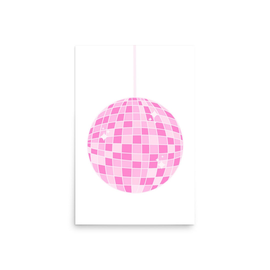 Pink Disco Ball Print - Etsy