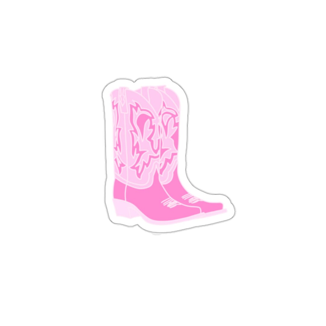 Pink Cowboy Boots Sticker - Etsy