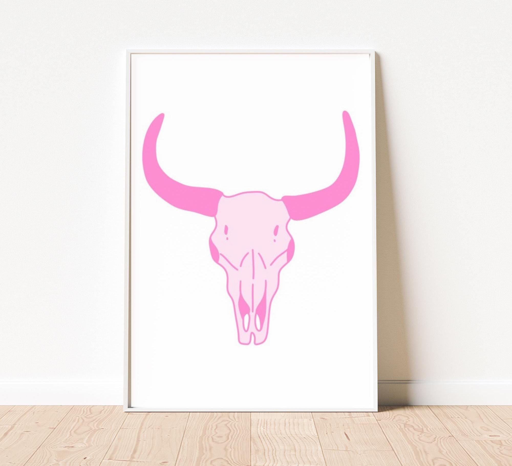 Pink Longhorn Print - Etsy