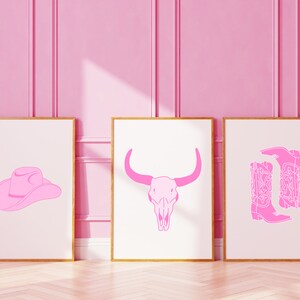 Pink Longhorn Print - Etsy