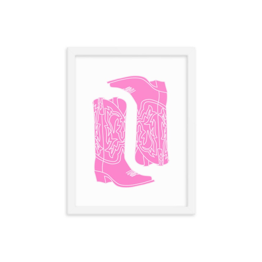 Pink Cowboy Boots Print digital Download - Etsy