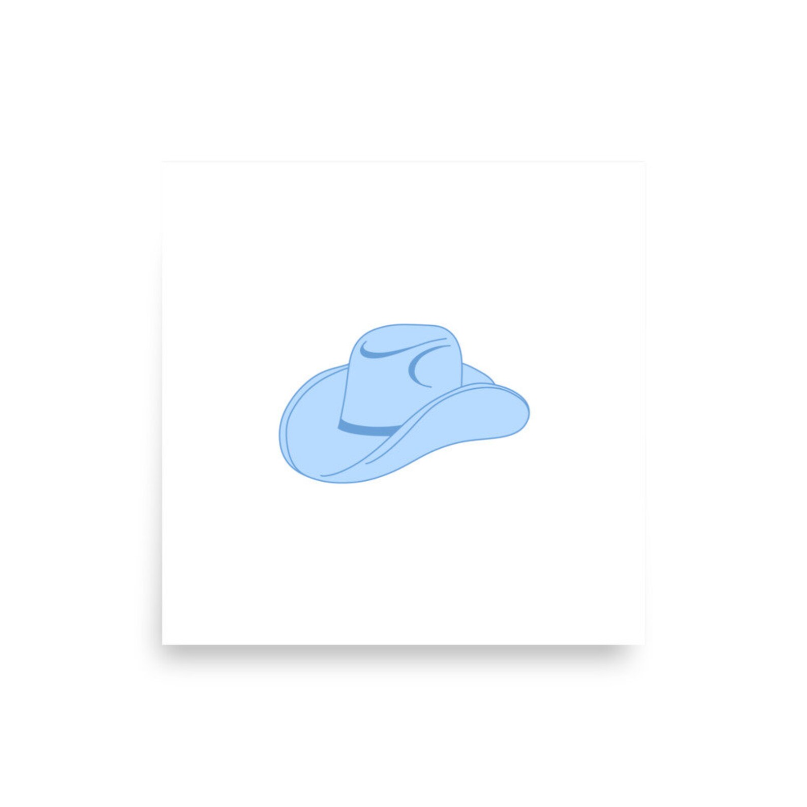 Blue Cowboy Hat Print - Etsy