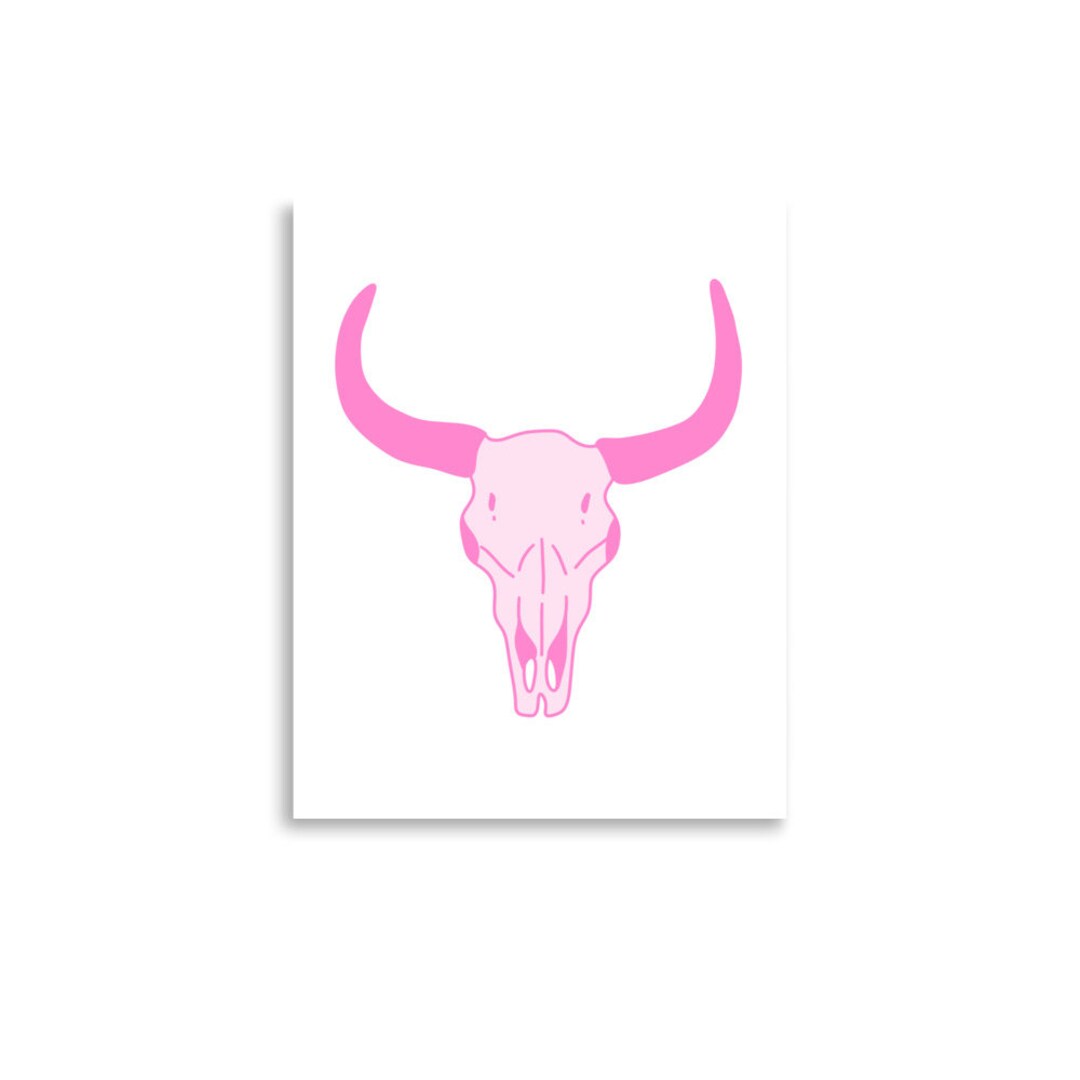 Pink Longhorn Print - Etsy