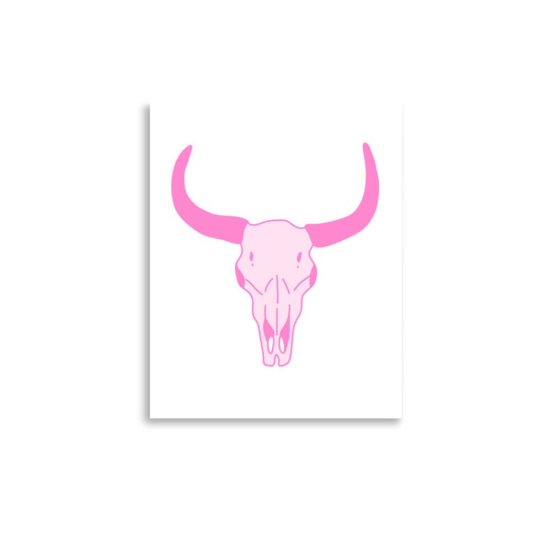Pink Longhorn Print - Etsy