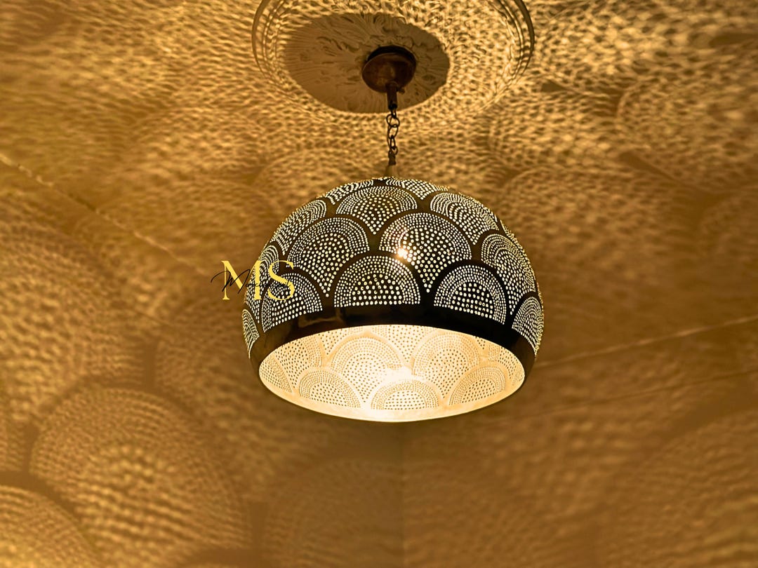 A Unique Moroccan Dome-shaped Ceiling Lamp Inspired by Rainbow Waves ...