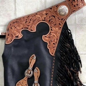 Custom Leather Western Chaps: Handmade Fringed Design - Etsy