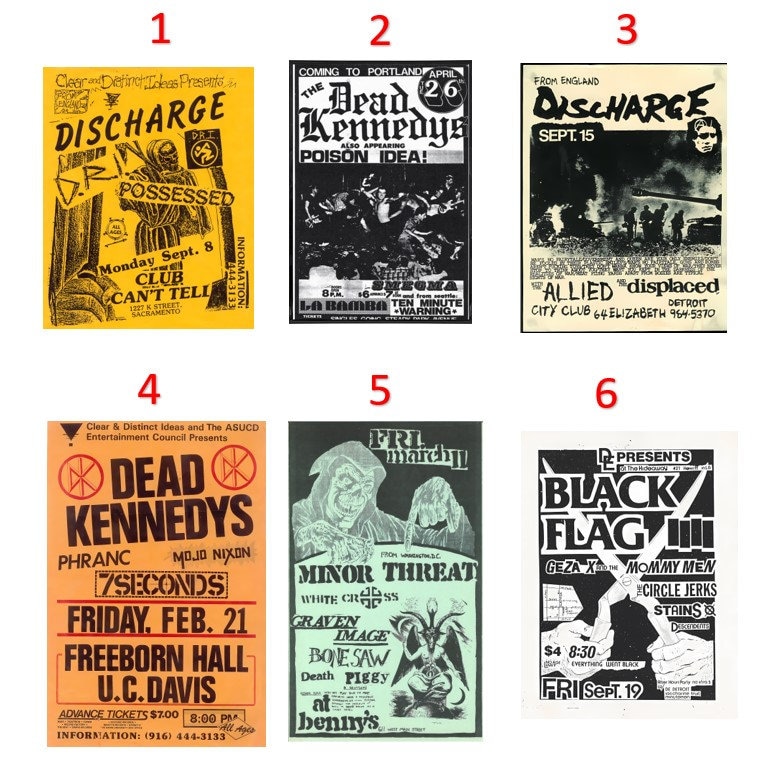 Old Punk Show Flyers