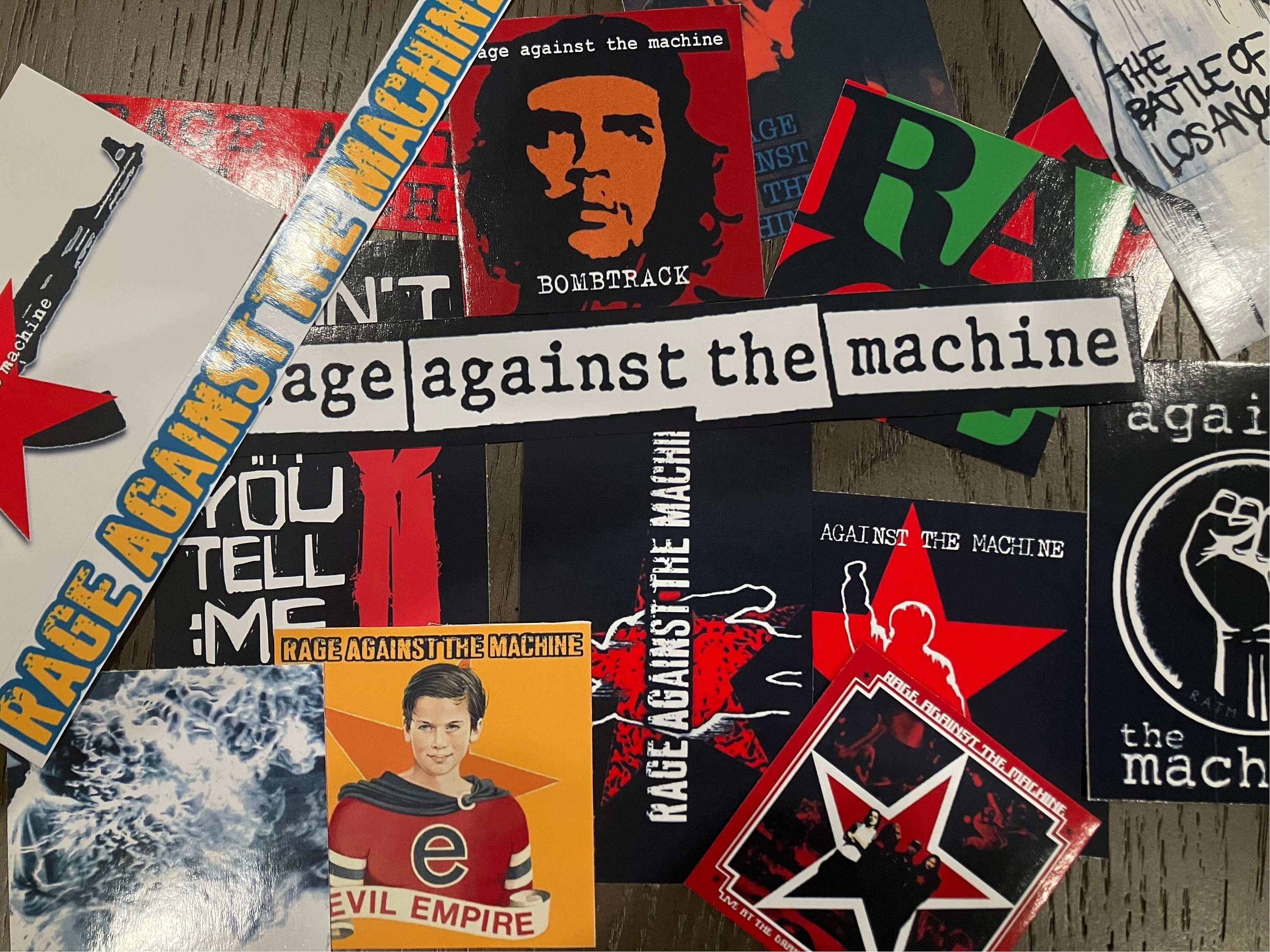 13 Random Rage Against the Machine Stickers + 2 Holographic Stickers ...
