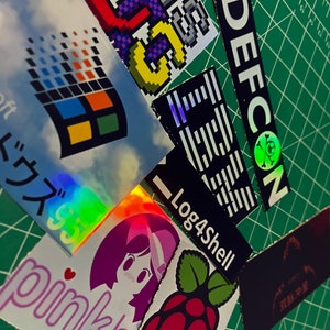 10 Random Hacker Culture Holo Stickers - Etsy