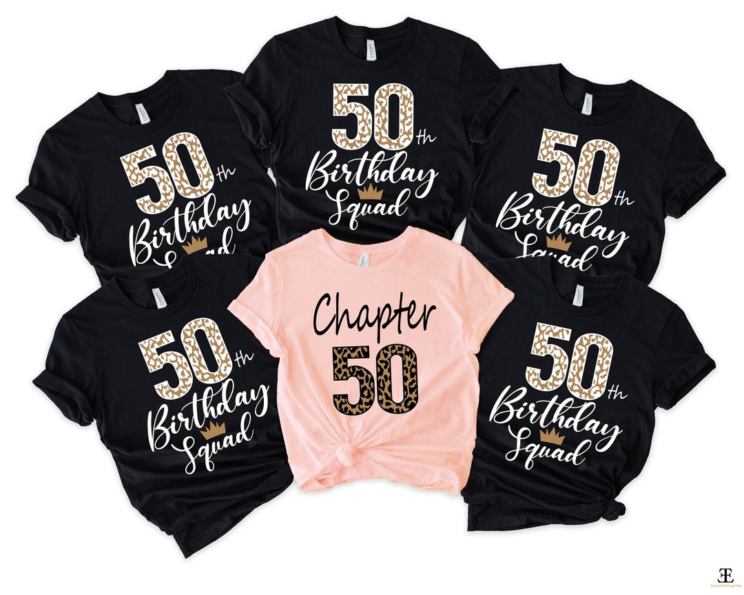 50th Birthday Shirt, 50th Birthday Squad Shirt, Leopard Print Birthday ...