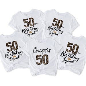50th Birthday Shirt, 50th Birthday Squad Shirt, Leopard Print Birthday ...