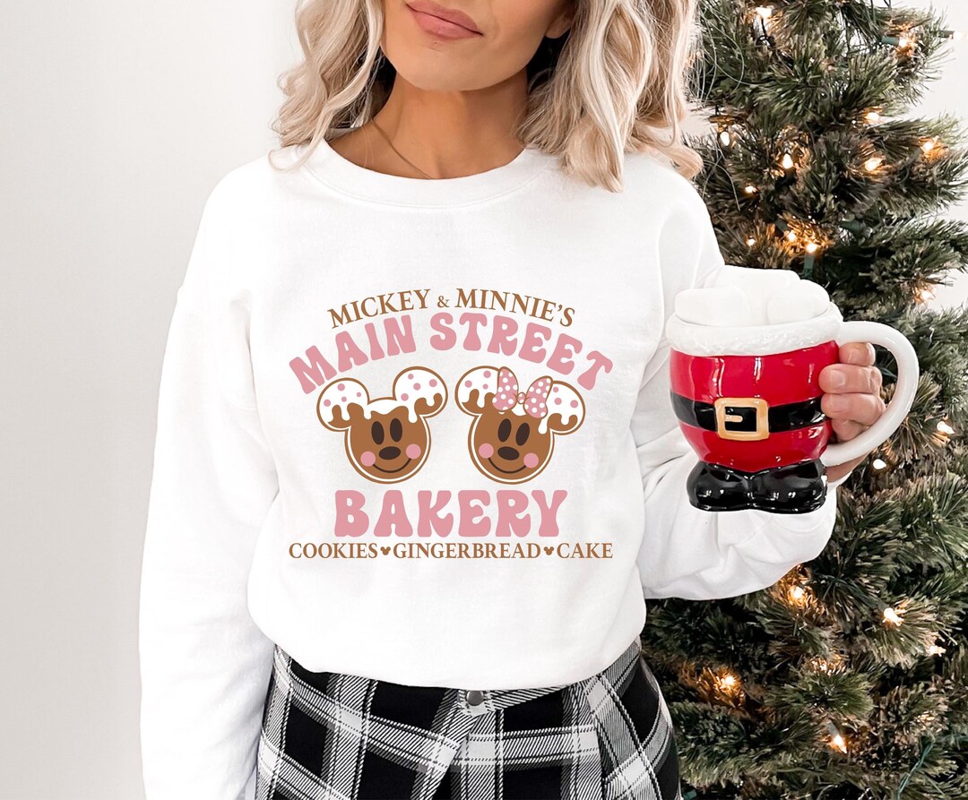 Mickey and Minnie Main Street Bakery Sweatshirt, Disney Christmas ...
