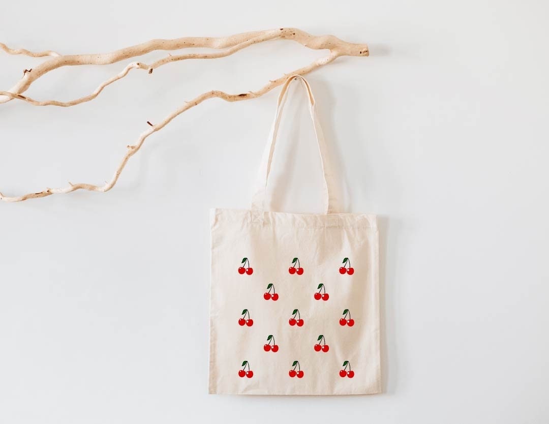 Cherry Tote Bag, Cherry Lover Gift, Spring Tote Bag, Summer Bag, Eco ...