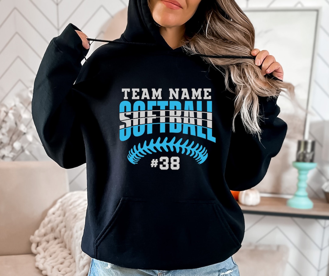 Custom Softball Hoodie, Personalized Softball Sweat, Softball Team Name ...
