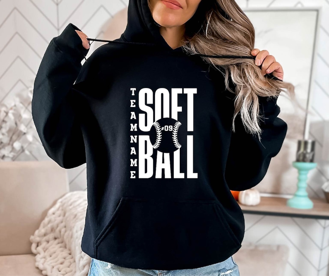 Custom Softball Hoodie, Personalized Softball Sweat, Softball Team Name ...