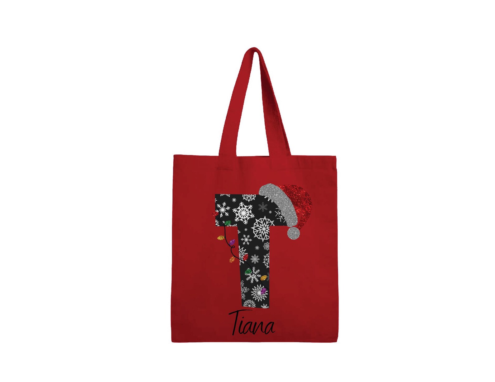 Personalised Santa Tote Bag,christmas Tote Bag, Personalised Christmas ...