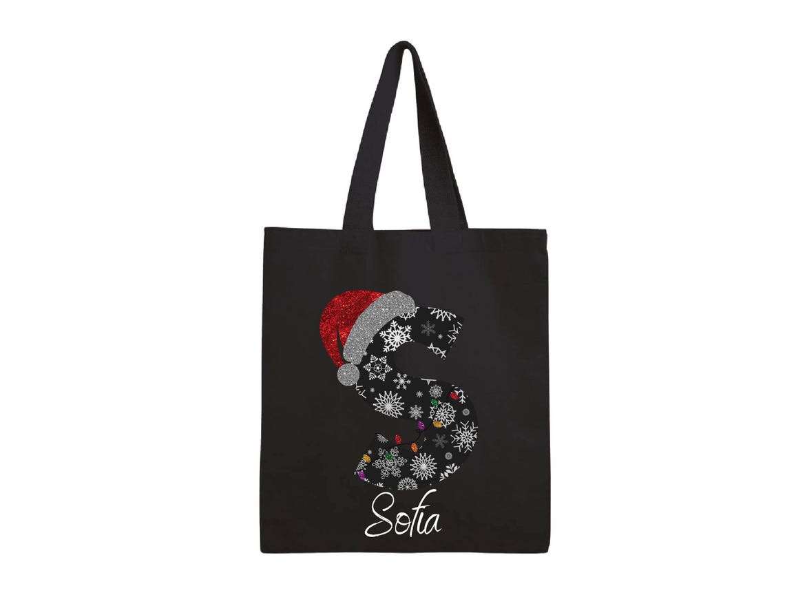 Personalised Santa Tote Bag,christmas Tote Bag, Personalised Christmas ...