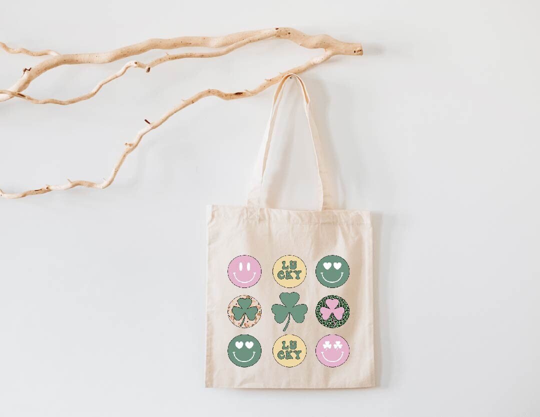St. Patrick's Day Tote Bag, Retro St. Patrick's Day Bag, Clover Tote ...