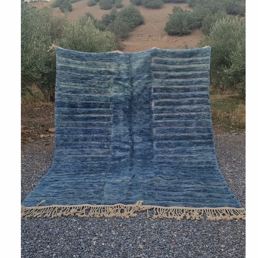 Moroccan Blue Rug, Luxury Mrirt Rug, White Effect, Berber Teppich Rug ...