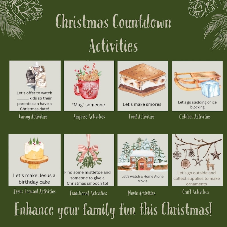 Printable Advent, Christmas Countdown, Advent Activities, Christmas Fun ...