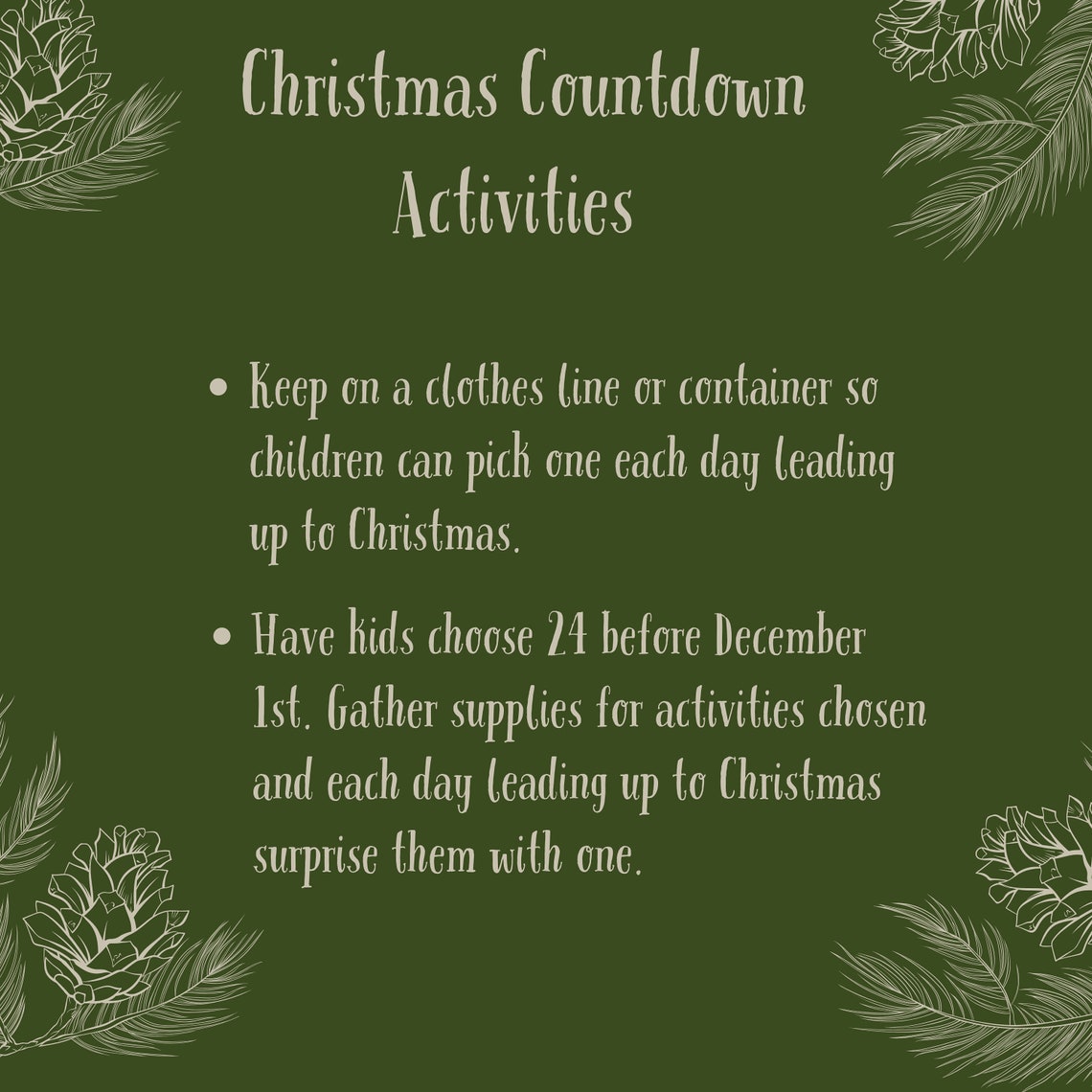 Printable Christmas Activity Cards: Family Advent Countdown (PDF) - Etsy