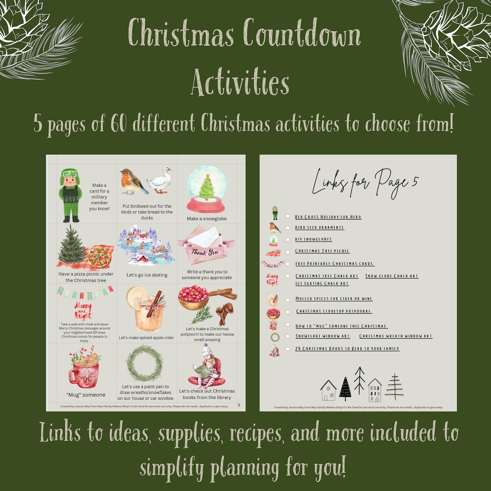 Printable Advent Christmas Countdown Activities Advent - Etsy
