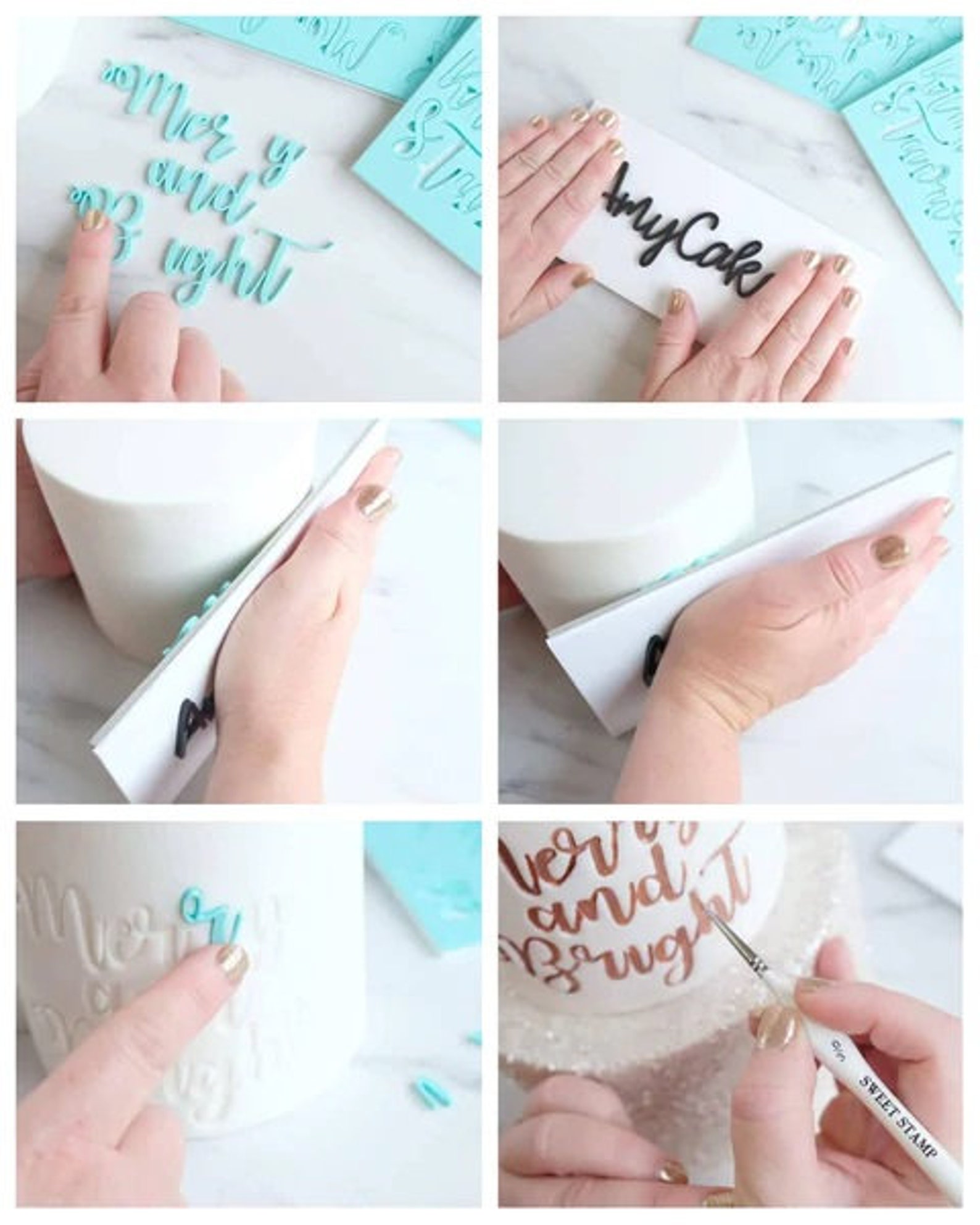 Sweetstamp Handwritten Embossing Set. Letter/number Sets for Cakes ...