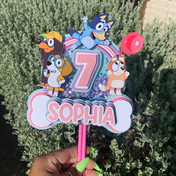 Bluey Cake Topper Svg Girl - Etsy