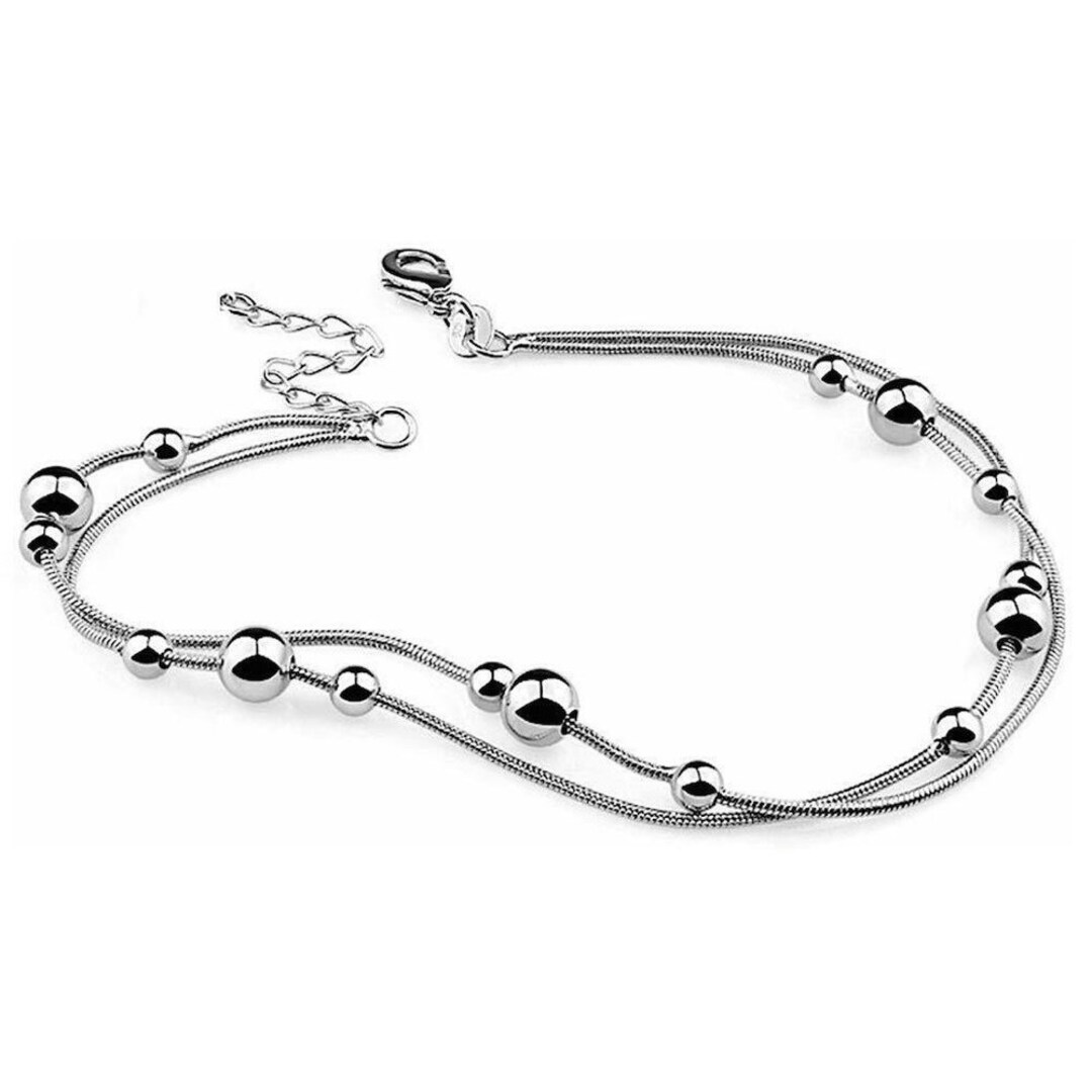 Ball Anklet With Movable Balls Foot Jewelry Anklet in Silver Gold Rose ...
