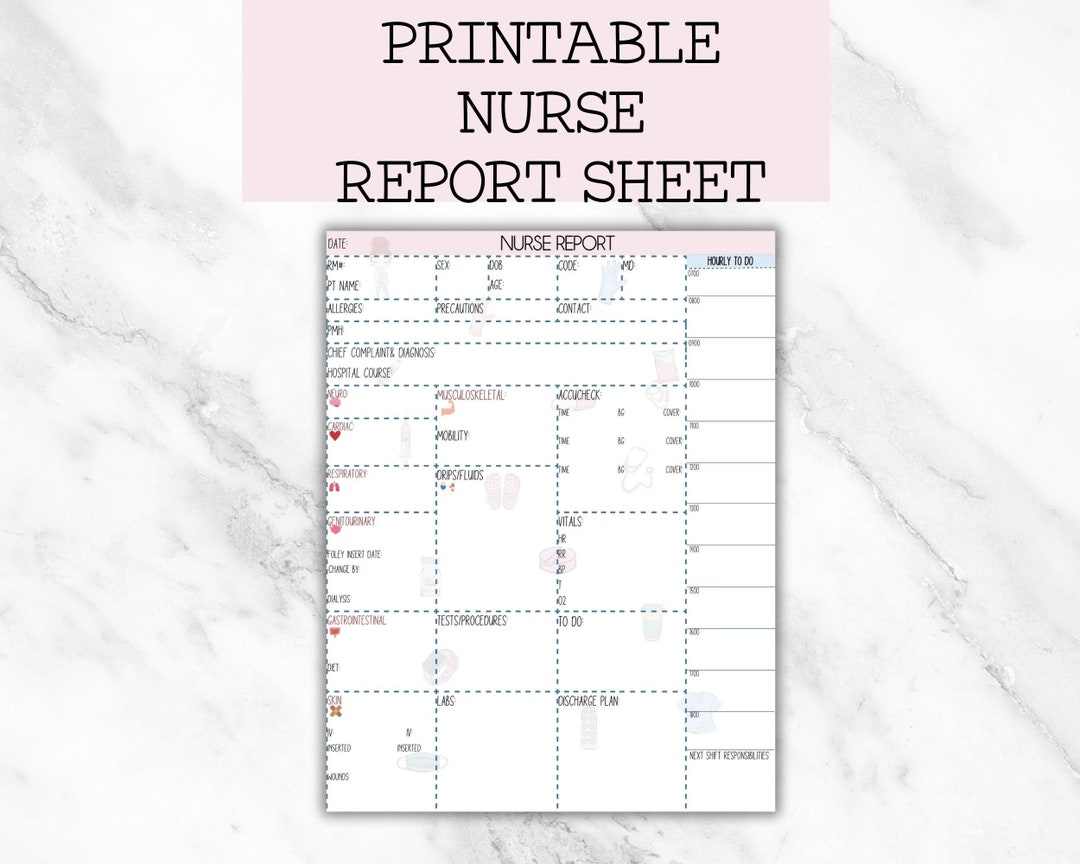 ICU Report Sheet, Pcu Nurse Report Sheet, Sbar Nurse Report, Sbar Sheet ...