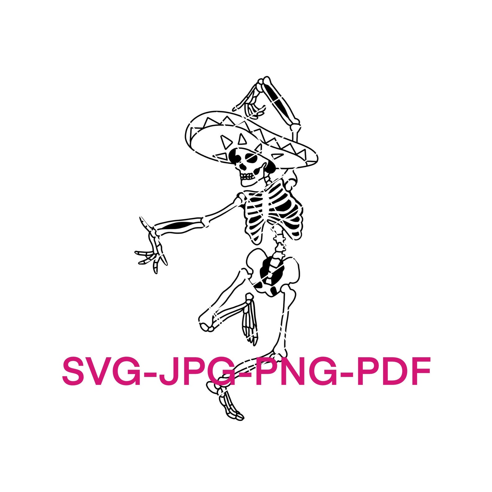 Dancing Skeleton Png, Mariachi Skeleton Svg, Day of the Dead Digital ...