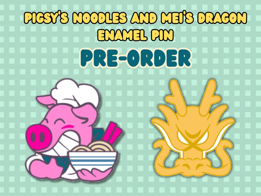 LMK: Pigsy's Noodles and Mei's Dragon | Enamel Pins | PRE-ORDER - Etsy