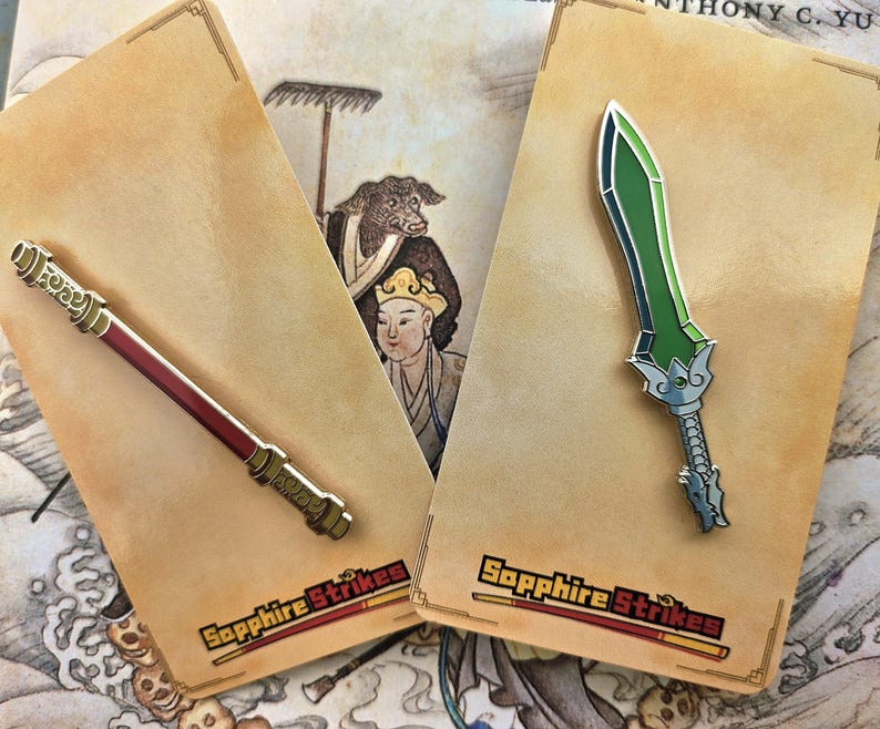 LMK: Mk's Staff and Mei's Sword | Enamel Pins - Etsy