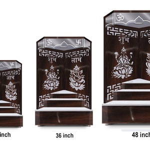 Templehub Customized Corner Mandir , Corner Brown LED Light Temple for ...