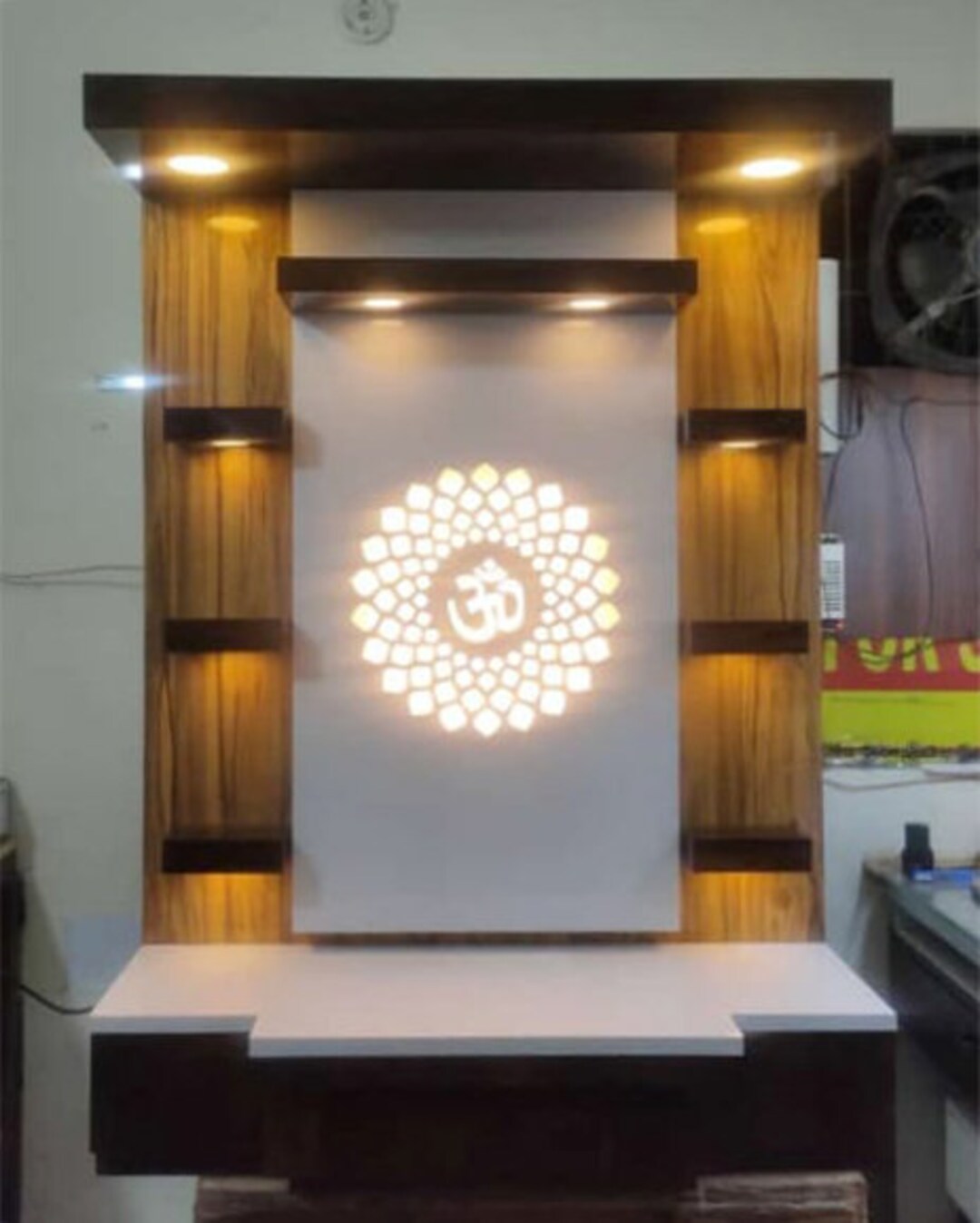 Templehub Wooden Texture Temple Mandir With Drawer and LED - Etsy