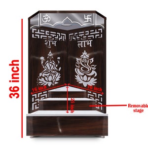 Templehub Customized Corner Mandir , Corner Brown LED Light Temple for ...
