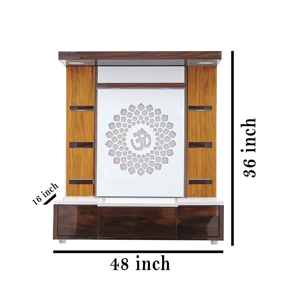 Templehub Wooden Brown Temple Mandir and LED Lights Temple - Etsy
