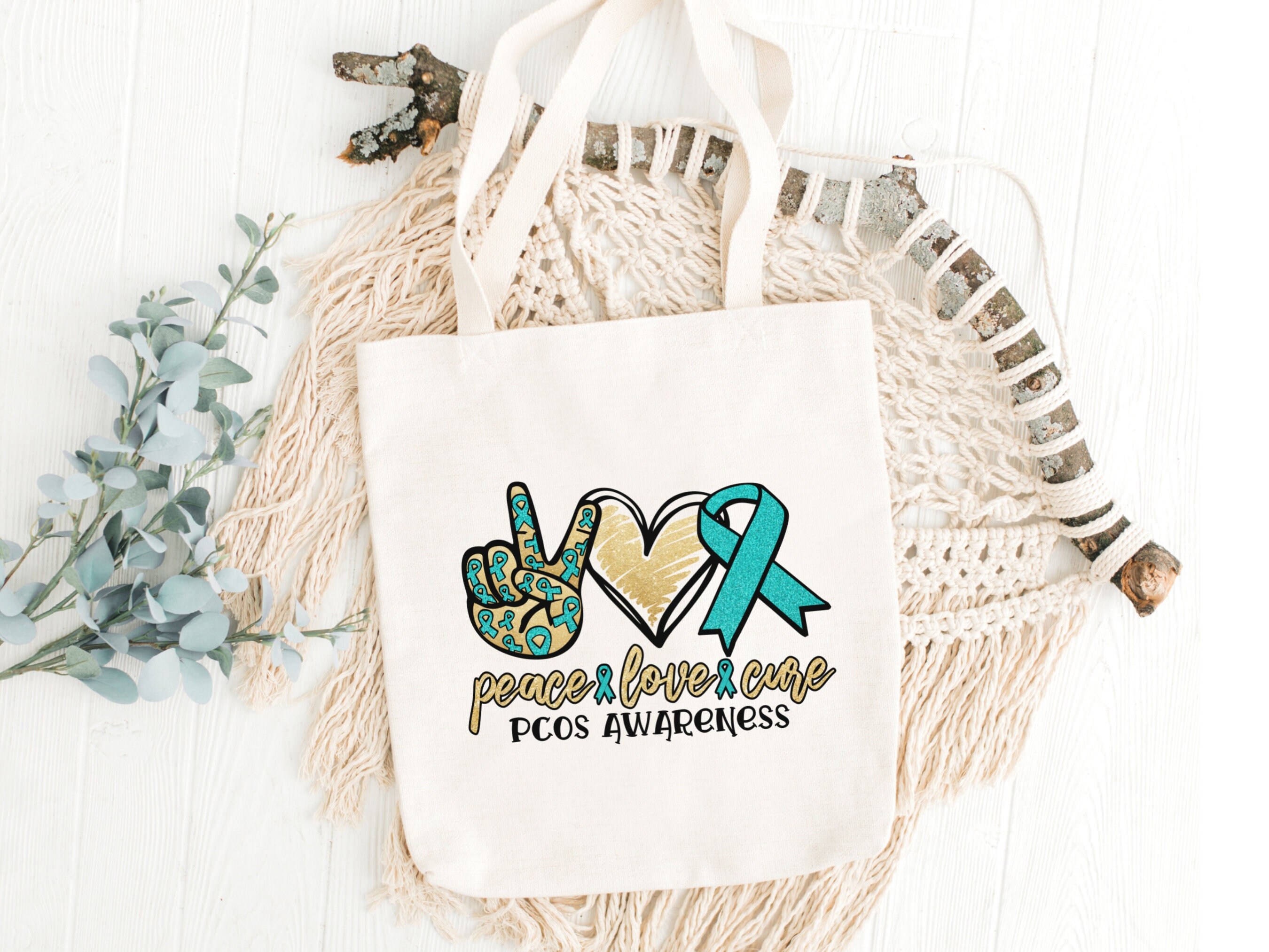 PCOS Awareness Tote Bag, Pcos Tote, P.C.O.S. Warrior, PCOS Support Bag ...